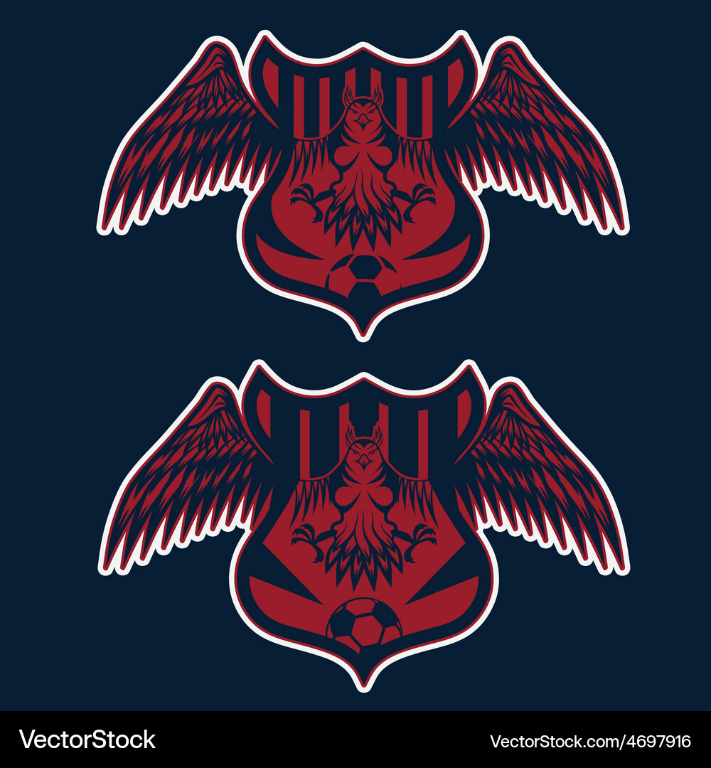 Football team crests set with eagles design Vector Image