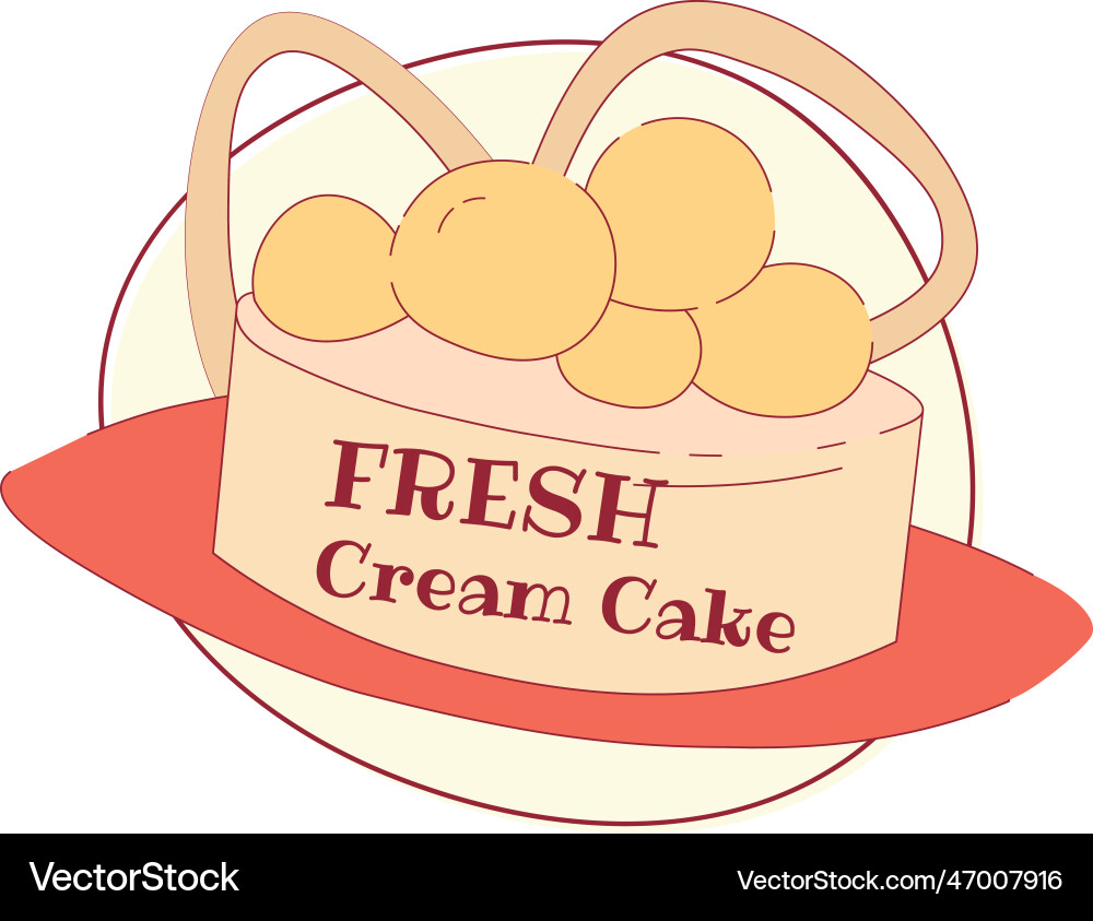 Fresh cream cake bakery delicious desserts label Vector Image