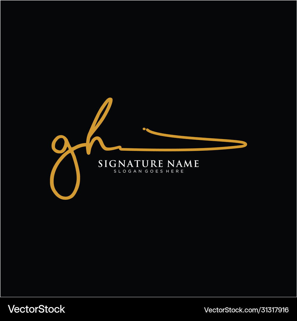 Letter gh signature logo template Royalty Free Vector Image
