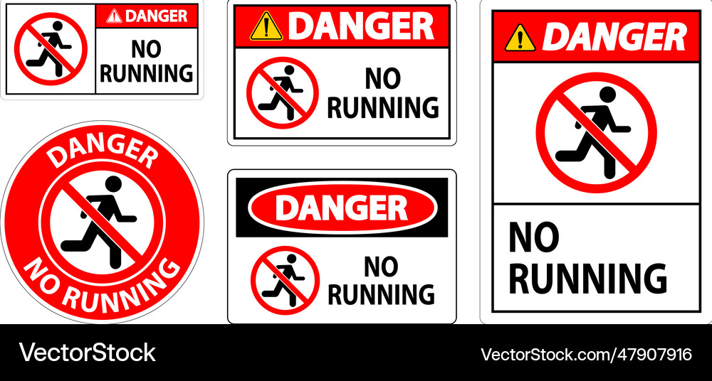 Prohibition sign no running symbol Royalty Free Vector Image