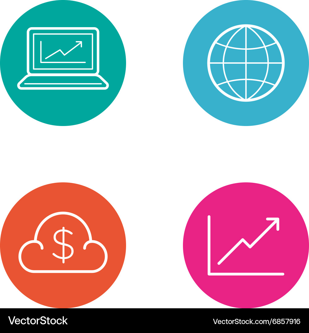 Round circle buttons with icons can be used Vector Image