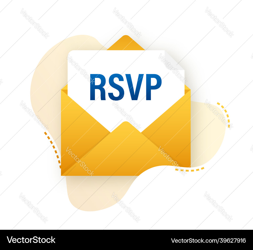 Rsvp mail icon please respond to linear sign Vector Image