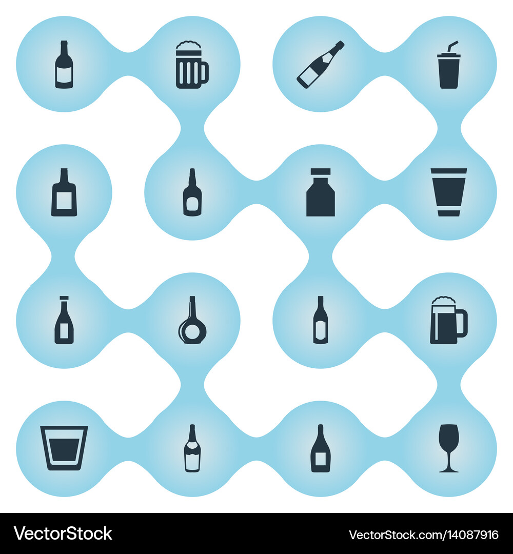 Set of simple beverage icons Royalty Free Vector Image