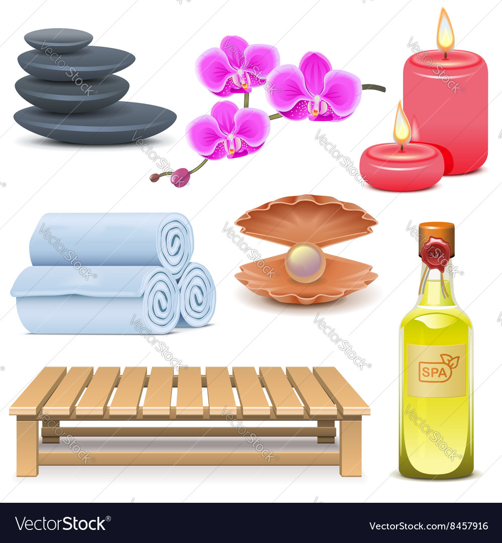 SPA Icons Set 2 Royalty Free Vector Image - VectorStock