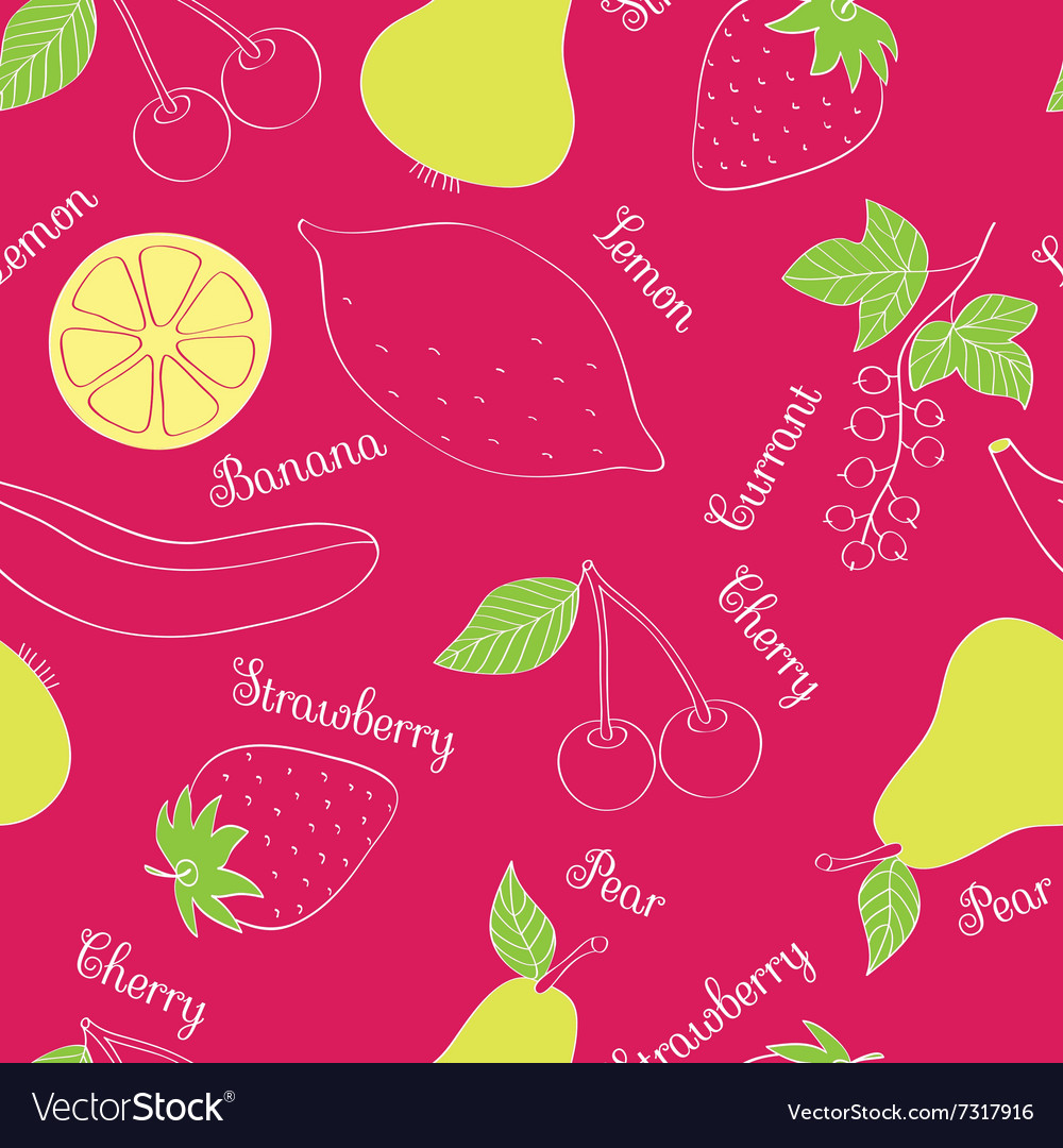 Vegetables and fruits pattern Royalty Free Vector Image