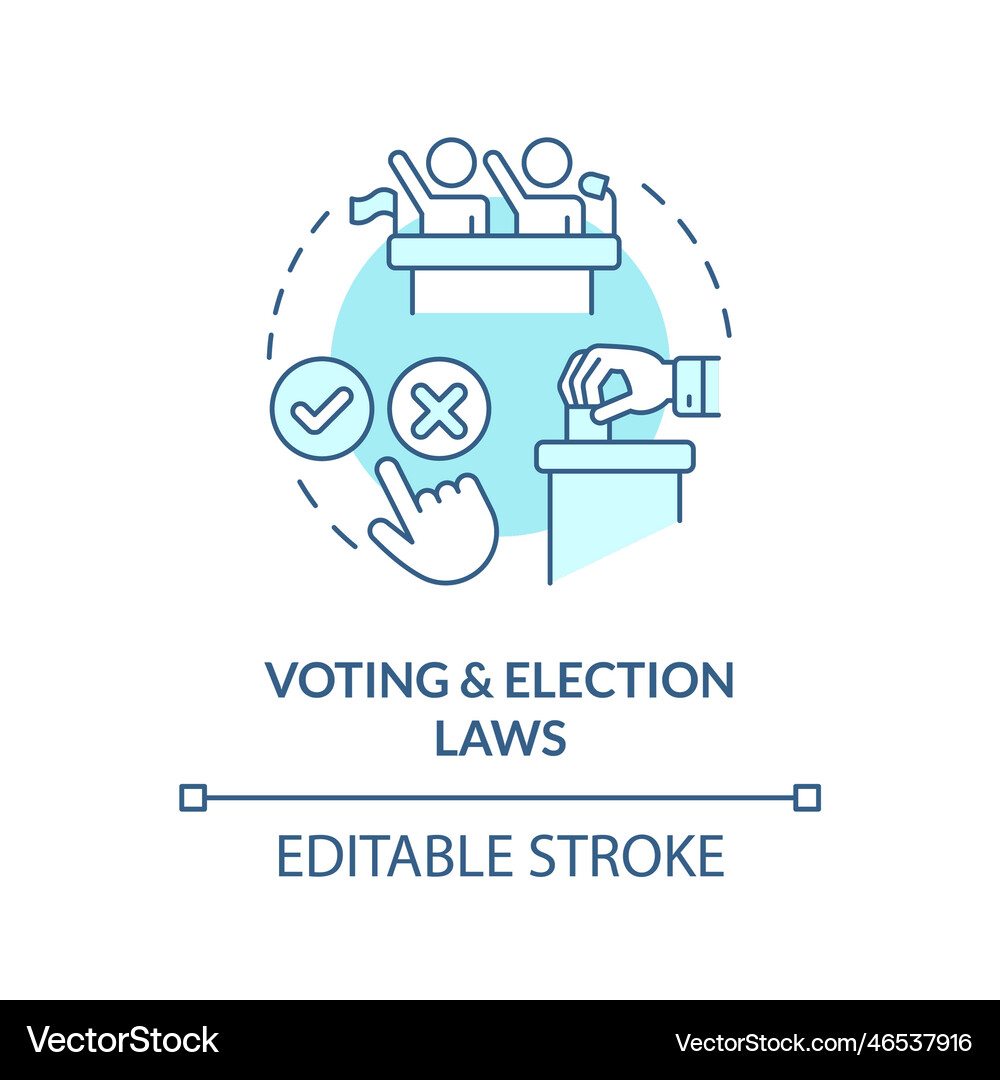 Voting and election laws blue concept icon Vector Image
