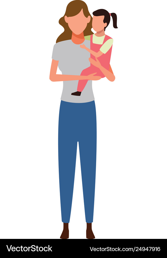 Woman carrying child Royalty Free Vector Image