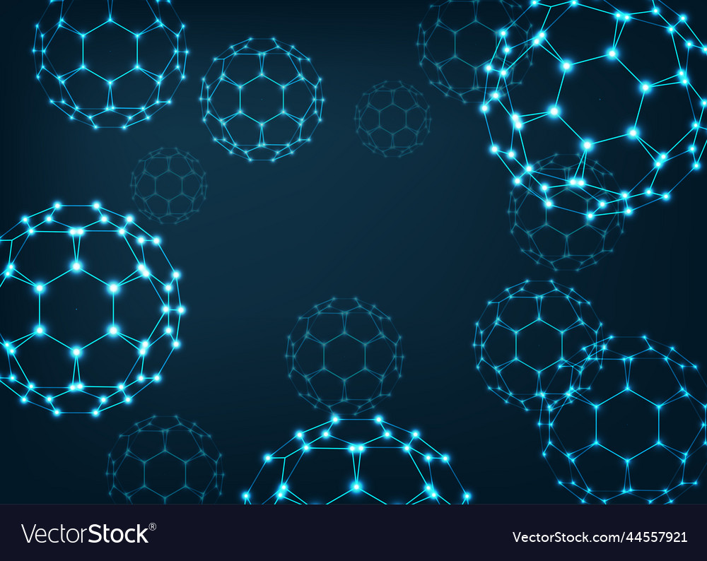 Abstract Scientific Background With Buckyball Vector Image
