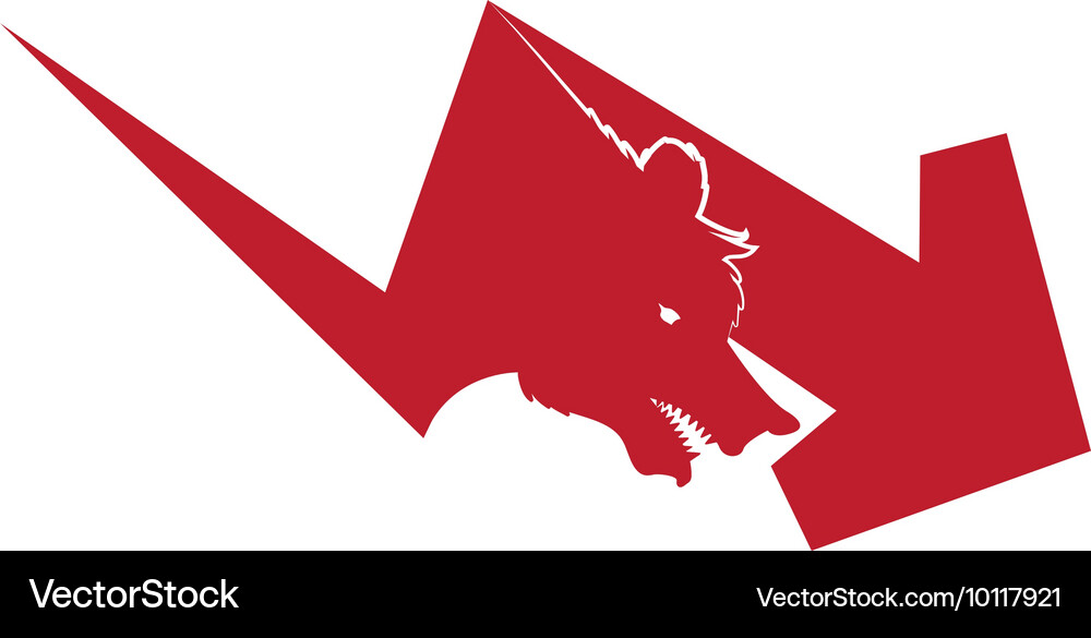 Arrow direction decrease bear profit icon Vector Image