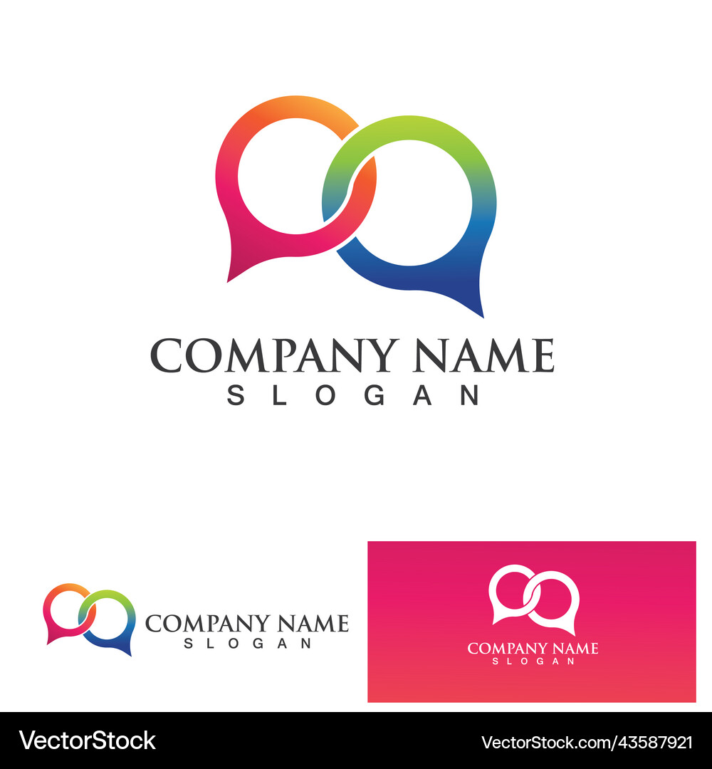 Bubble chat social template and symbol Royalty Free Vector