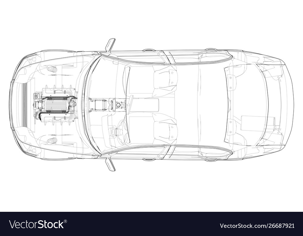 Concept car rendering 3d Royalty Free Vector Image