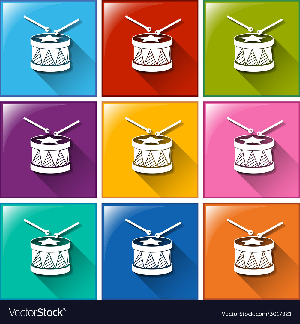 Drum icons Royalty Free Vector Image - VectorStock