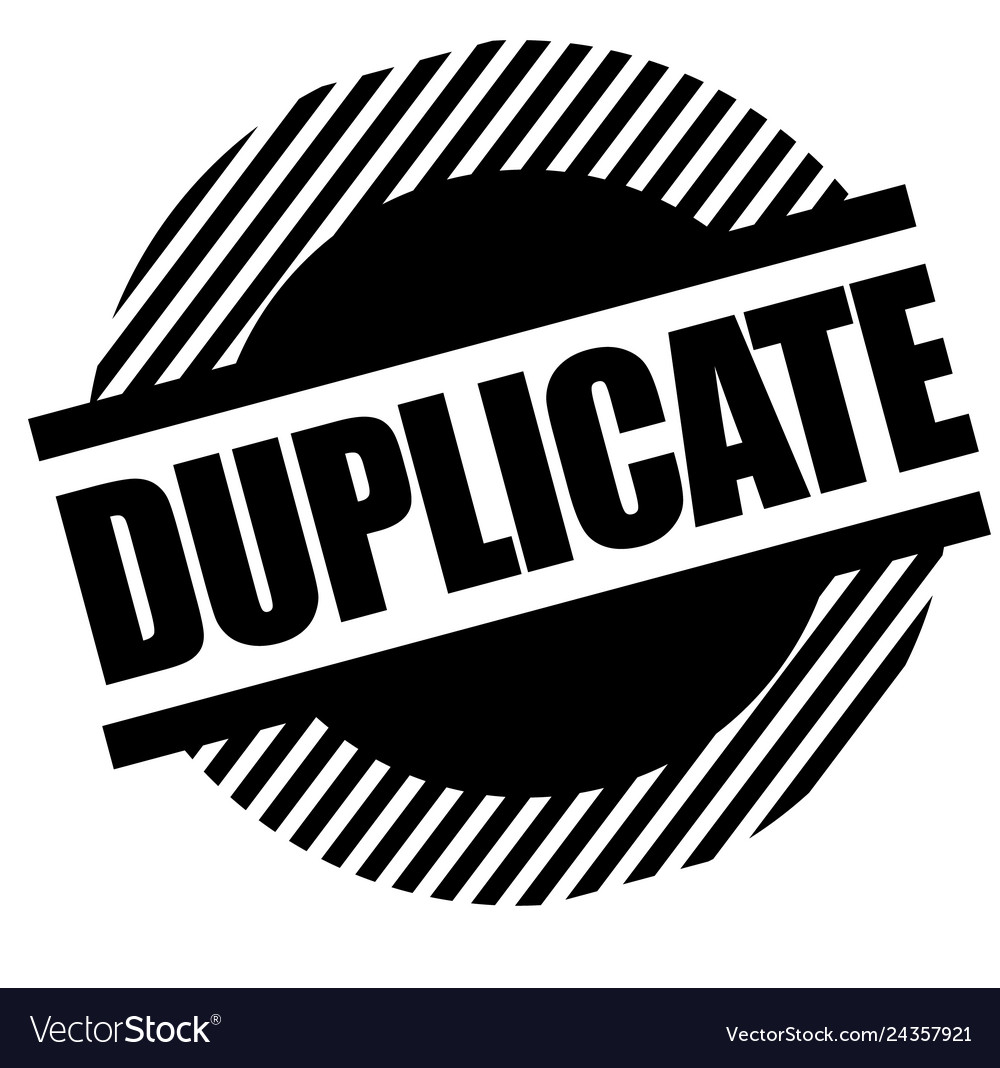 Duplicate stamp on white Royalty Free Vector Image