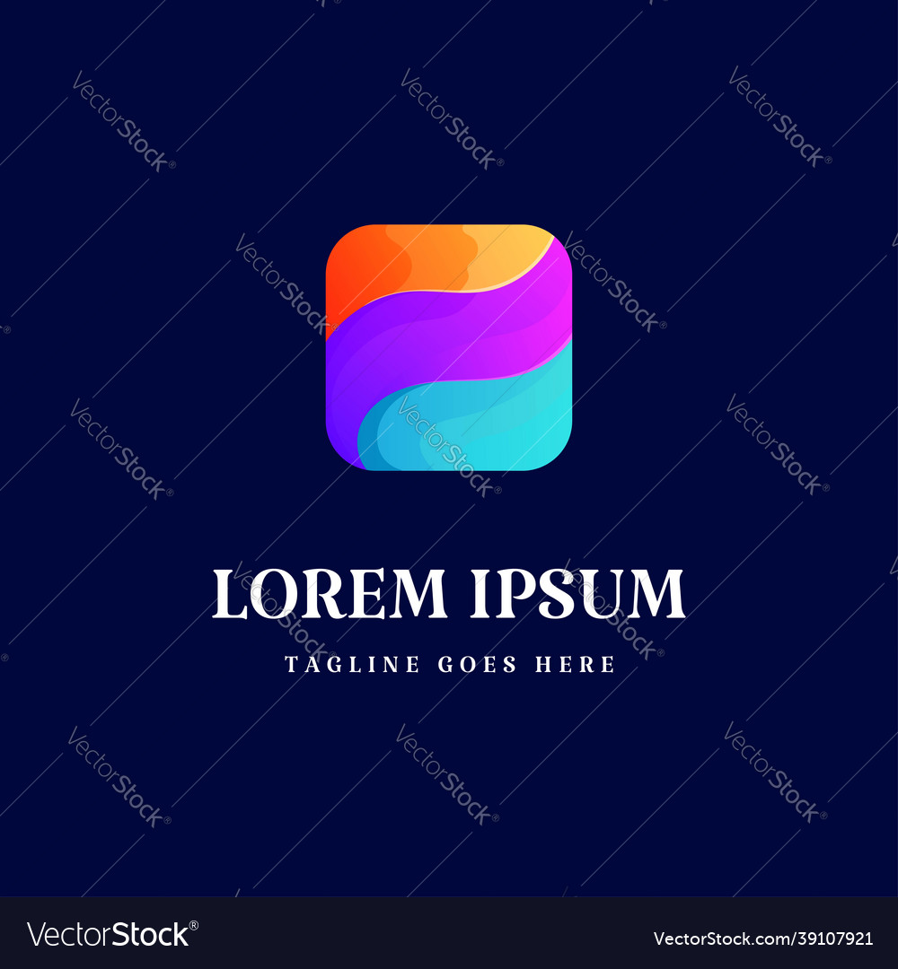 Geometric colorful modern 3d square logo design Vector Image