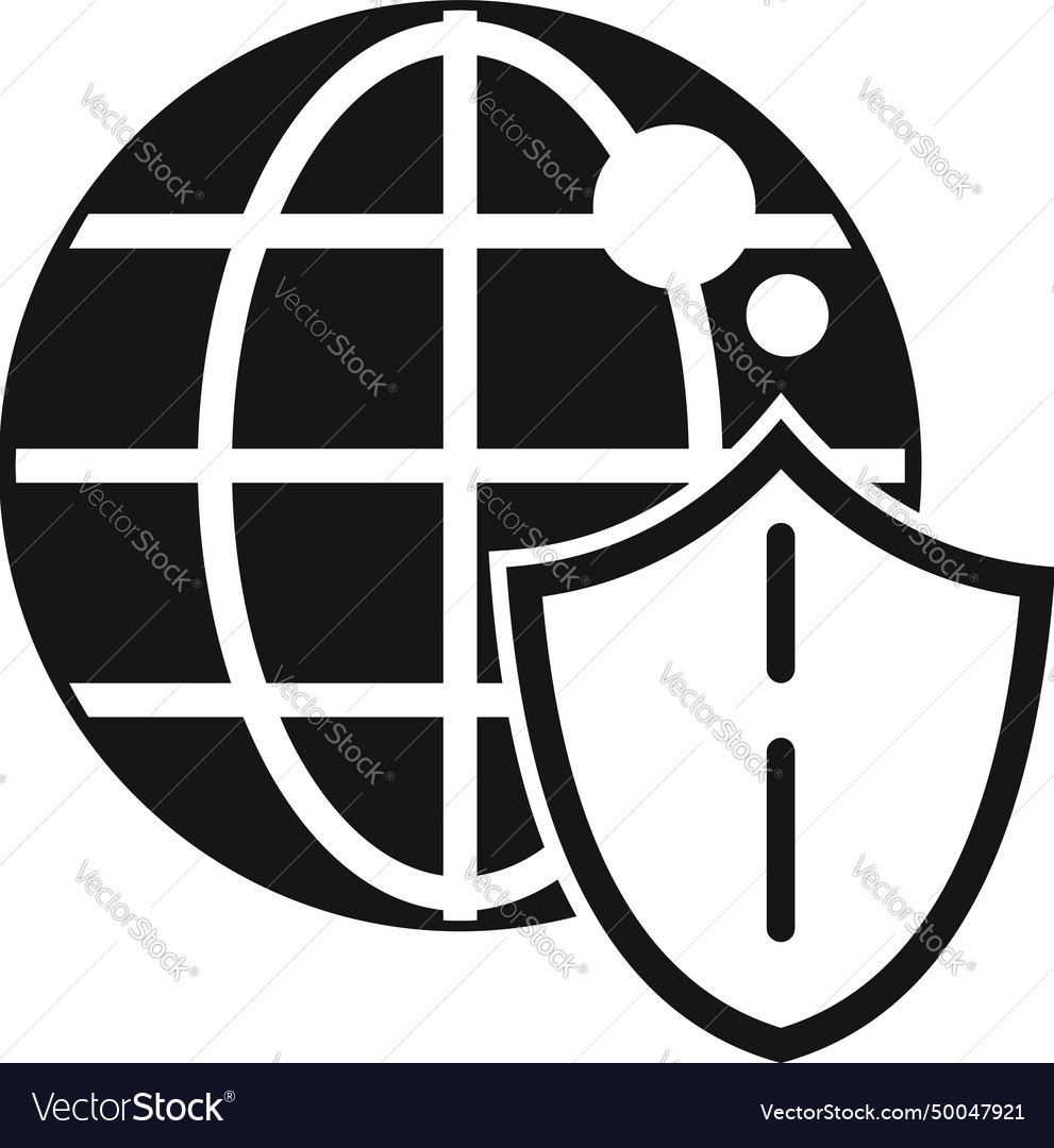 Global secured data icon simple privacy Royalty Free Vector Global secured data icon simple privacy Royalty Free Vector