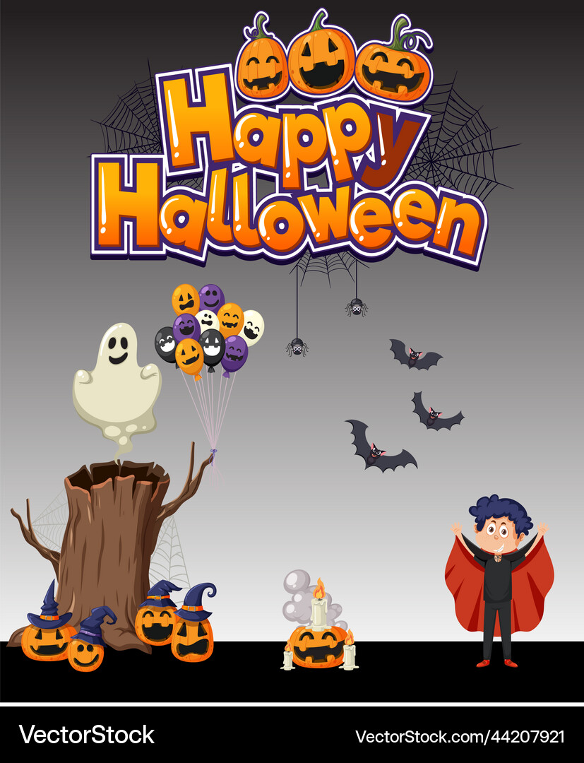 Happy halloween poster template Royalty Free Vector Image
