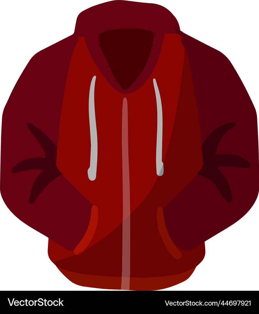 Hoodie with hood red warm jacket Royalty Free Vector Image