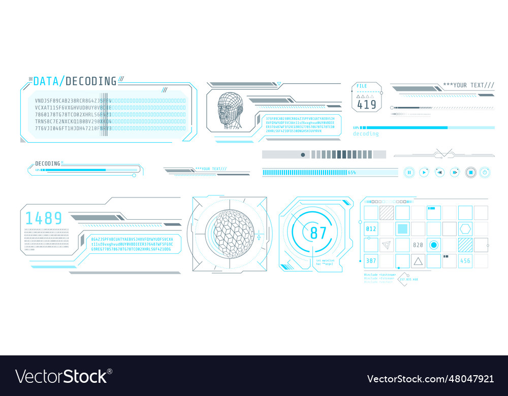 Hud interface design for decoding big data Vector Image Hud interface design for decoding big data Vector Image