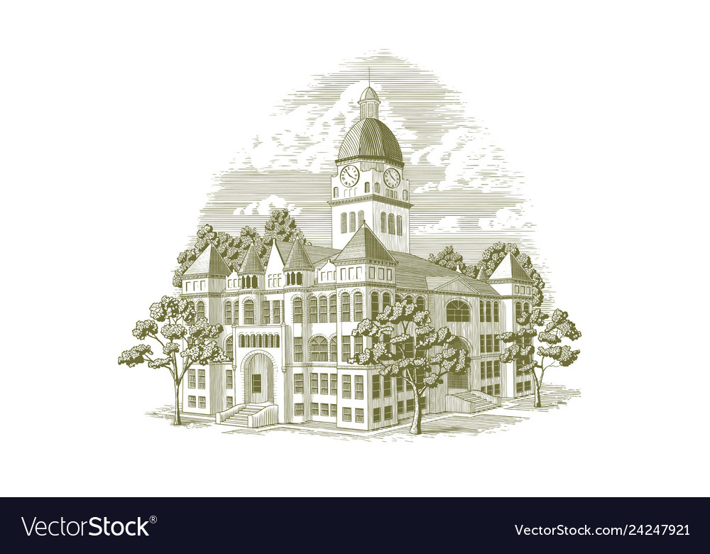 Jasper county courthouse Royalty Free Vector Image