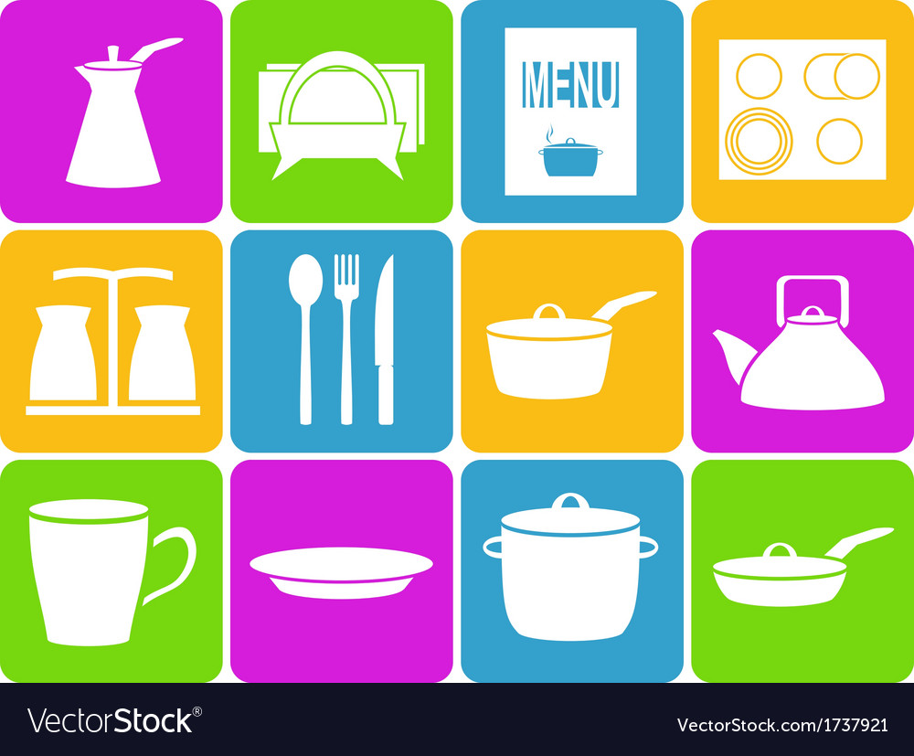 Kitchen set Royalty Free Vector Image - VectorStock