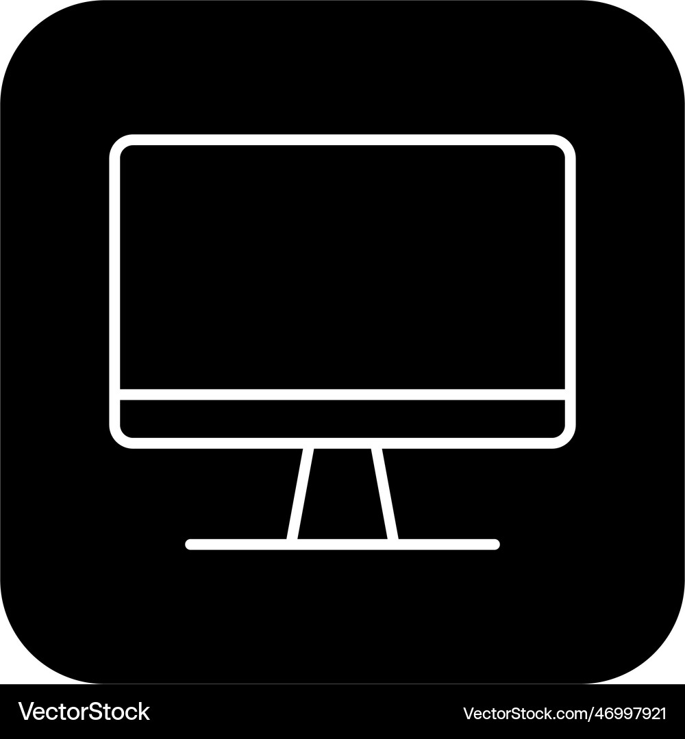 Monitor business and office icon with black Vector Image