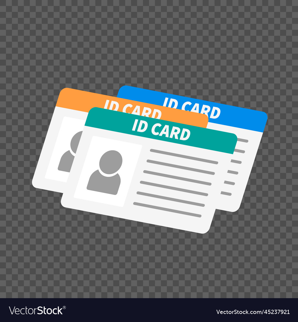 Multiple identification card or id cards Vector Image