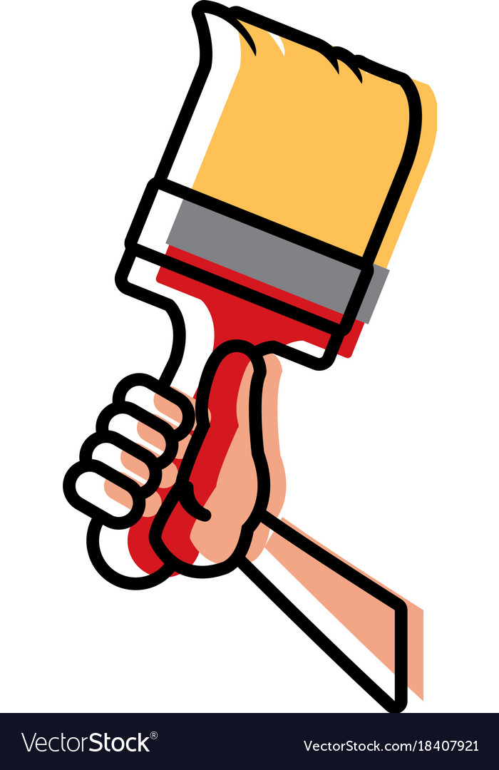 Paint brush construction Royalty Free Vector Image