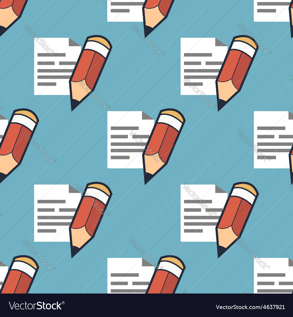 Pencil and note pattern Royalty Free Vector Image