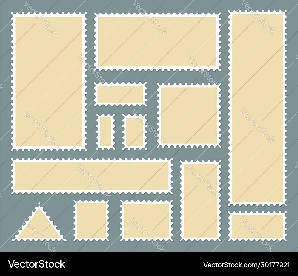 Postage stamp blank with perforated border paper Vector Image