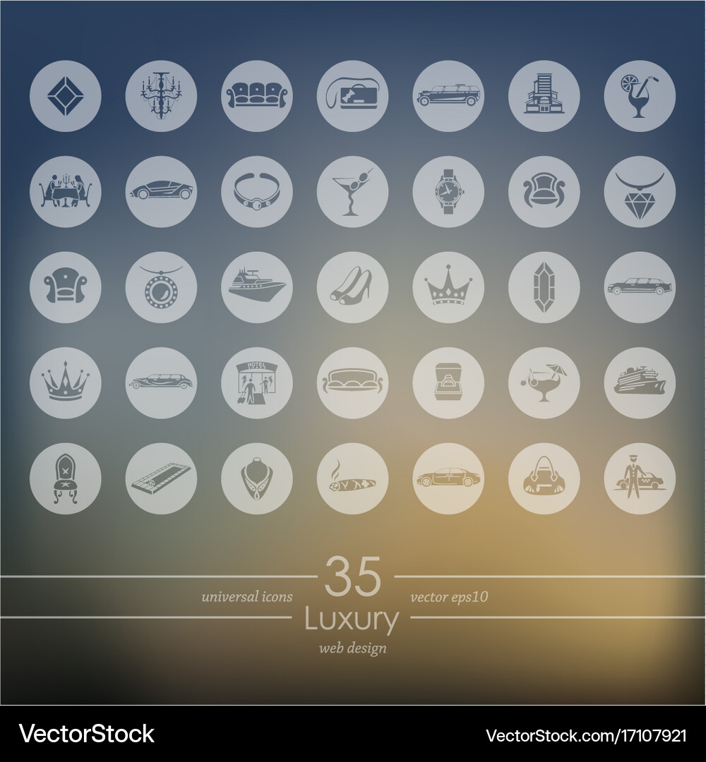 Set of luxury icons Royalty Free Vector Image - VectorStock