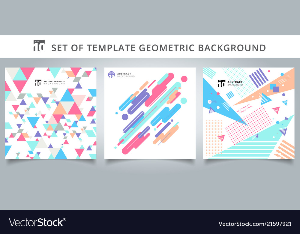 Set template geometric pattern covers design Vector Image