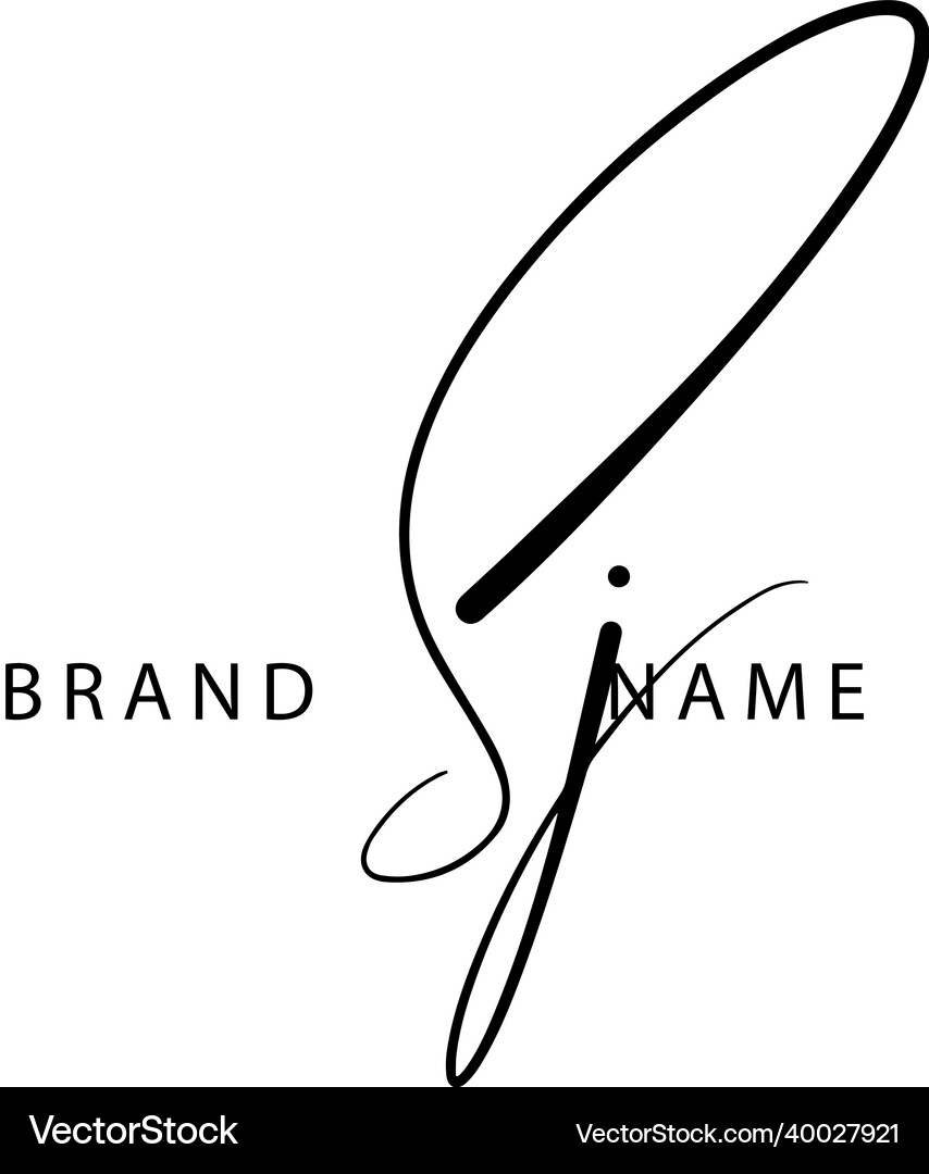 Sj initial letters signature logo or handwritten l