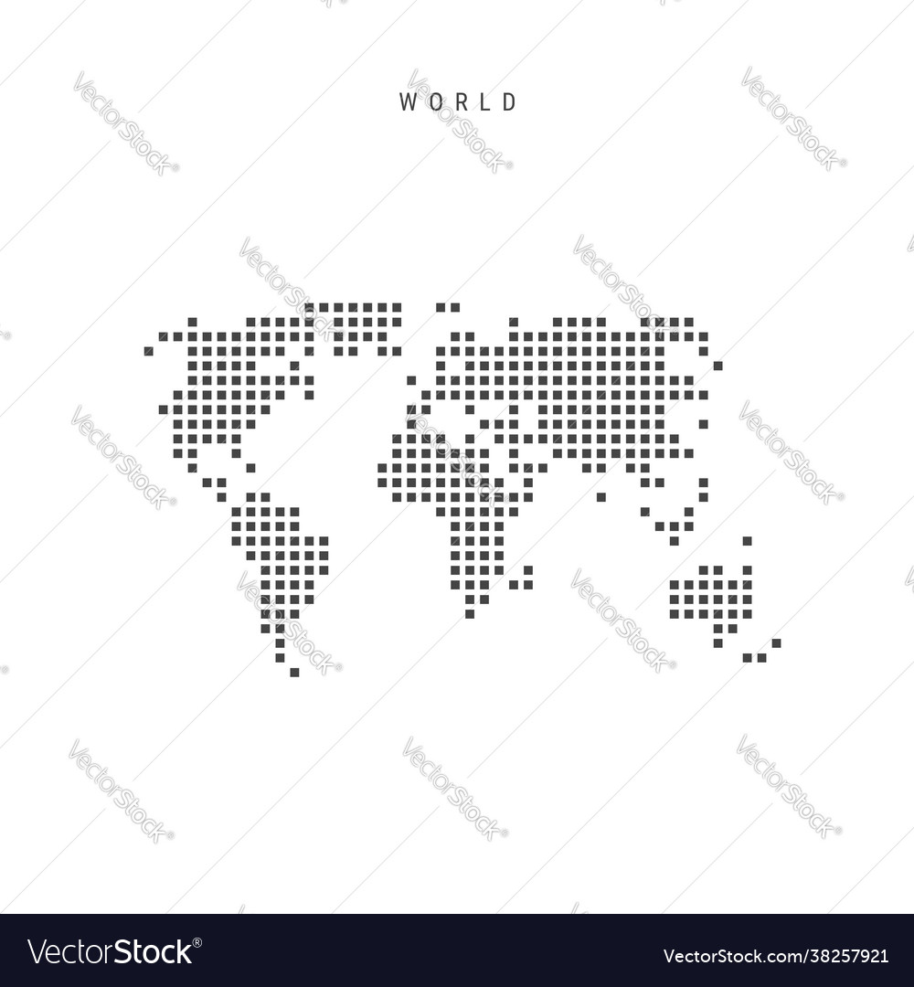 Square dots pattern map world globe dotted Vector Image
