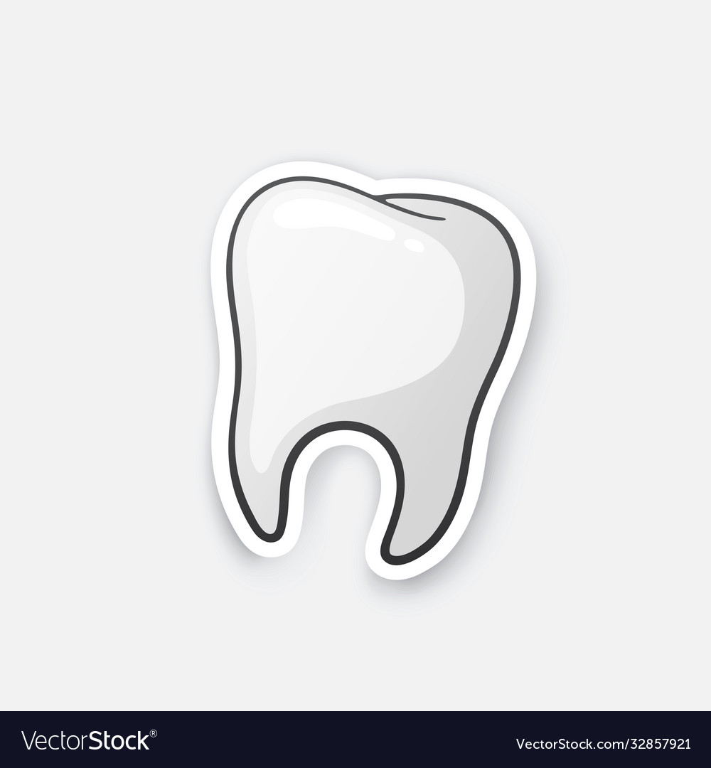 Sticker human tooth Royalty Free Vector Image - VectorStock