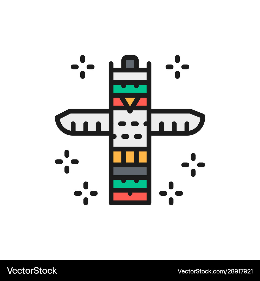 Traditional animal totem pole native indian Vector Image