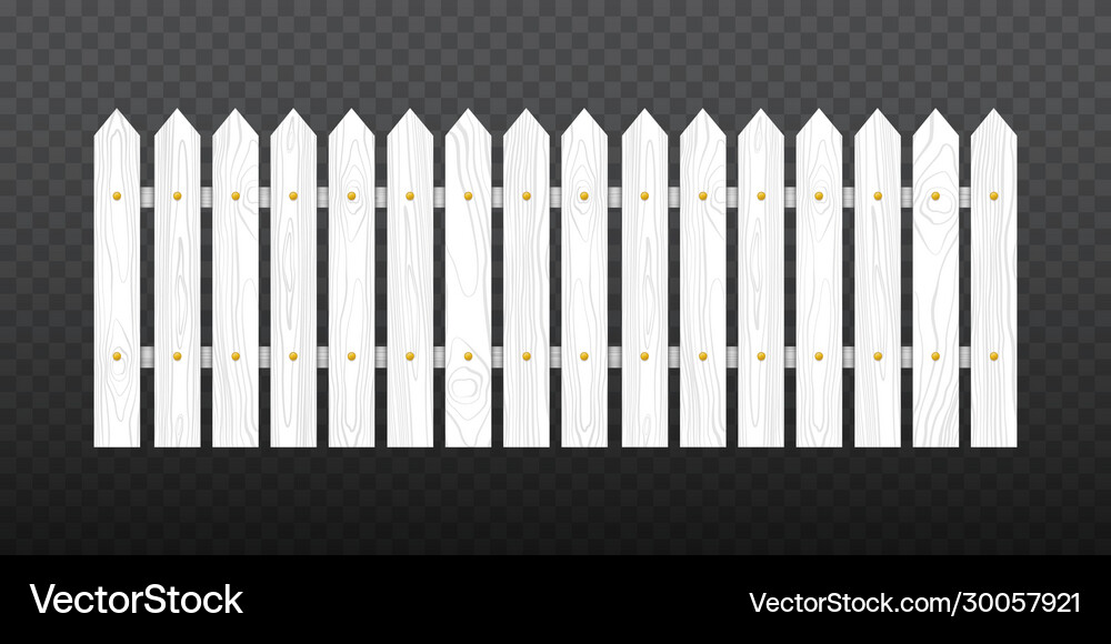 White wooden fence isolated Royalty Free Vector Image
