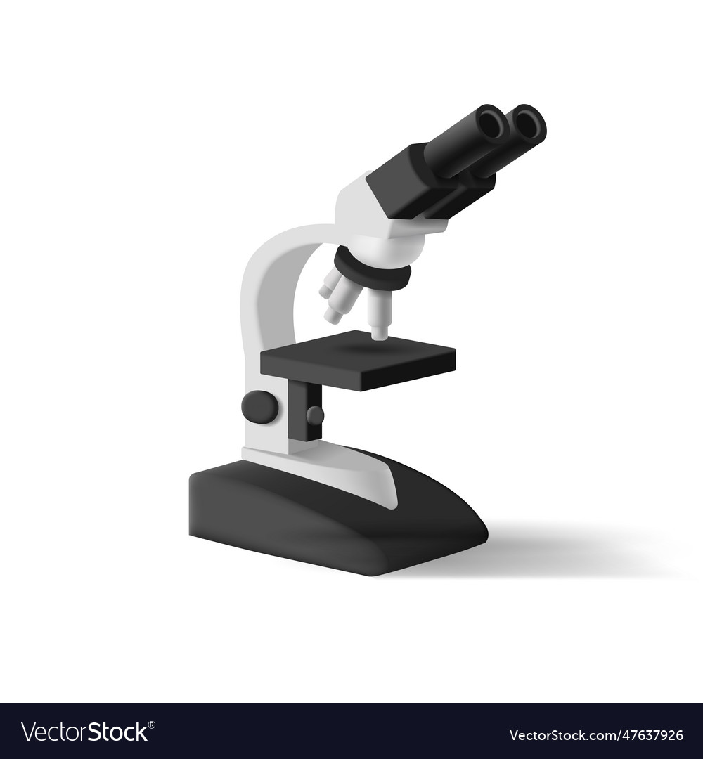 3d realistic microscope Royalty Free Vector Image