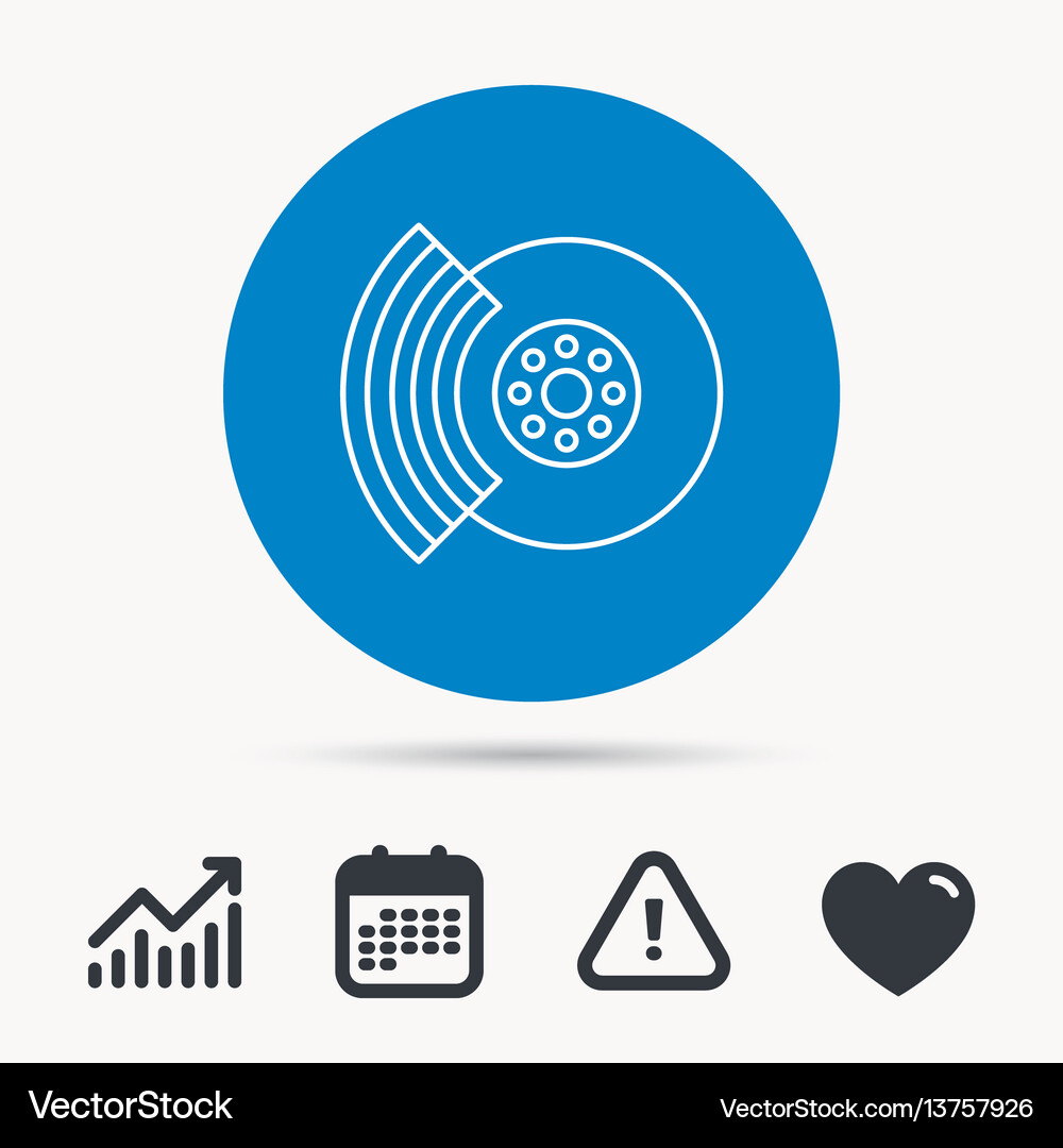 Brakes icon auto disk repair sign Royalty Free Vector Image