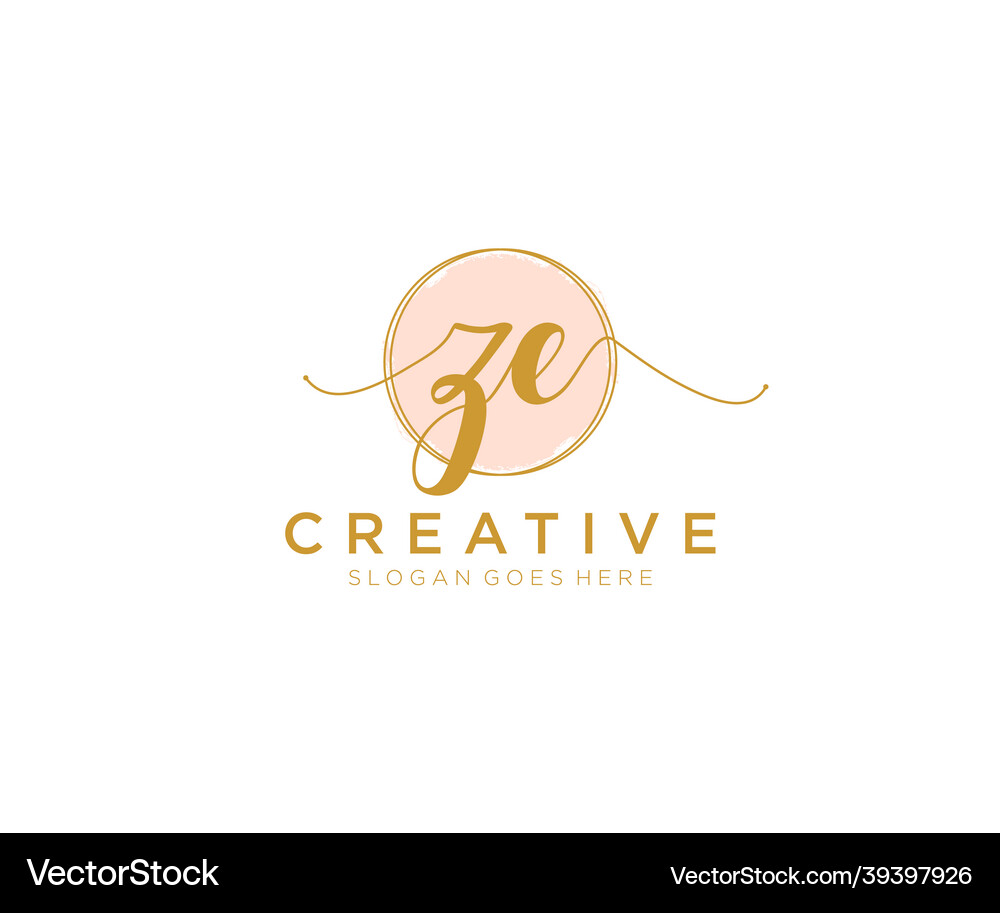 Initial ze feminine logo beauty monogram Vector Image