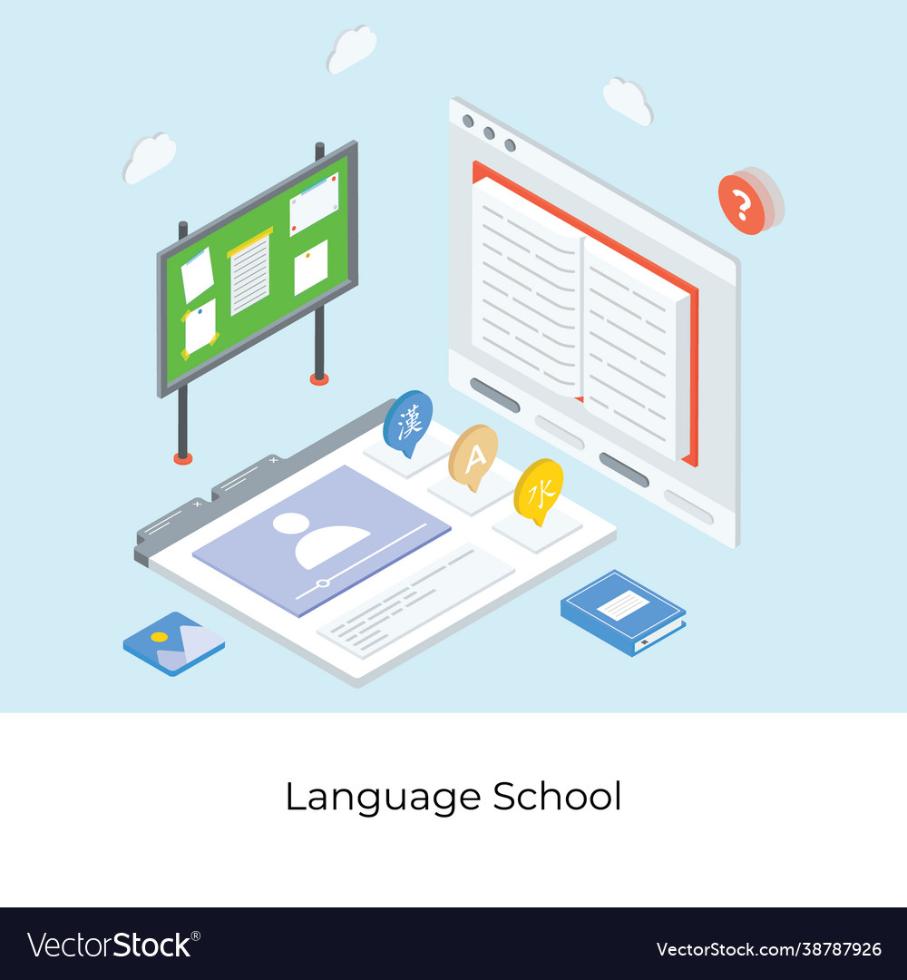 Language school Royalty Free Vector Image - VectorStock