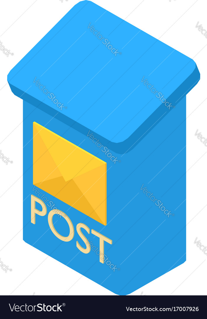 Mailbox icon isometric 3d style Royalty Free Vector Image