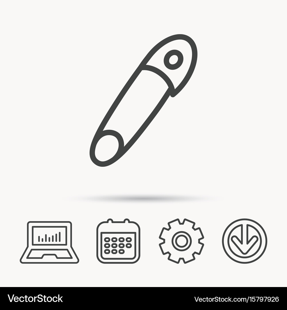 Pin icon stationery sign Royalty Free Vector Image