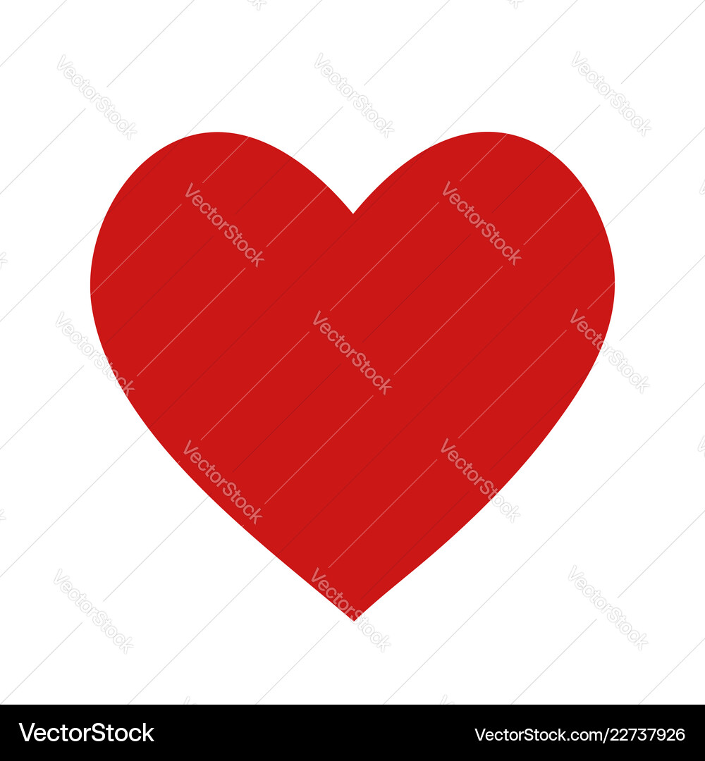 Playing card heart suit flat icon for apps and Vector Image