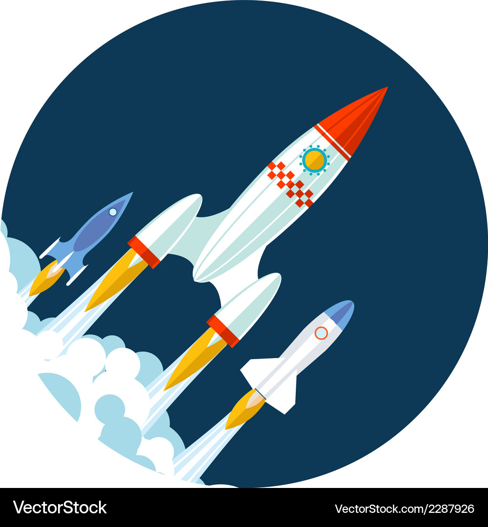 Rocket icons Start Up and Launch Symbol for New Vector Image