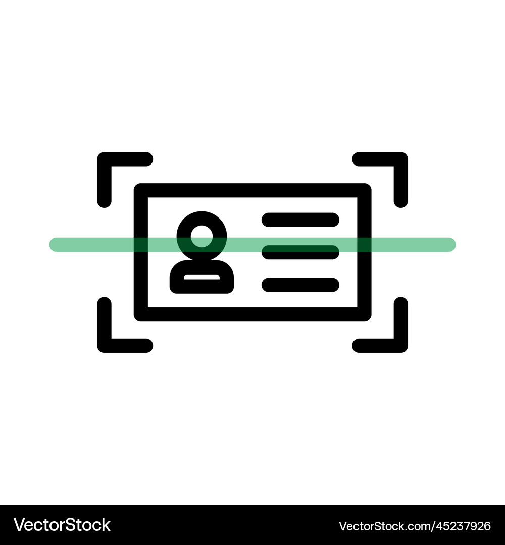 Scanning icon of an identification card Royalty Free Vector