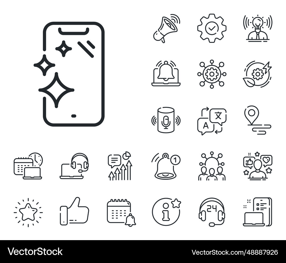 Smartphone clean screen line icon phone sign Vector Image