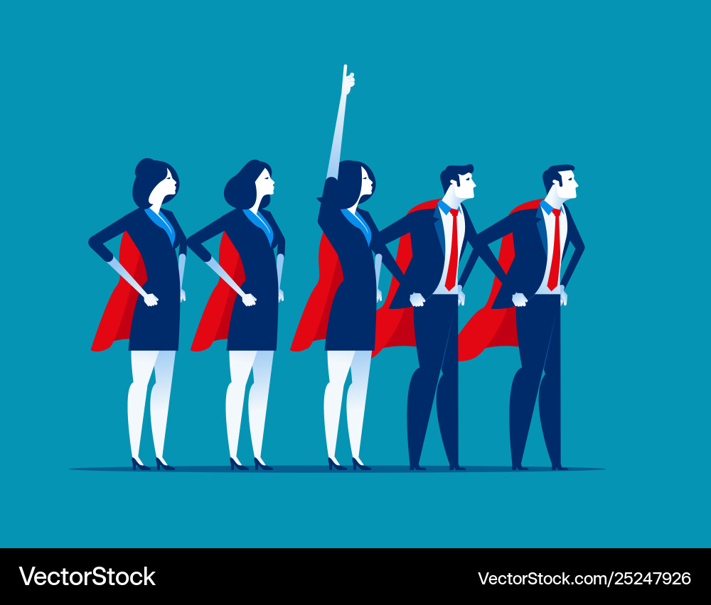 Super team business character leader Royalty Free Vector