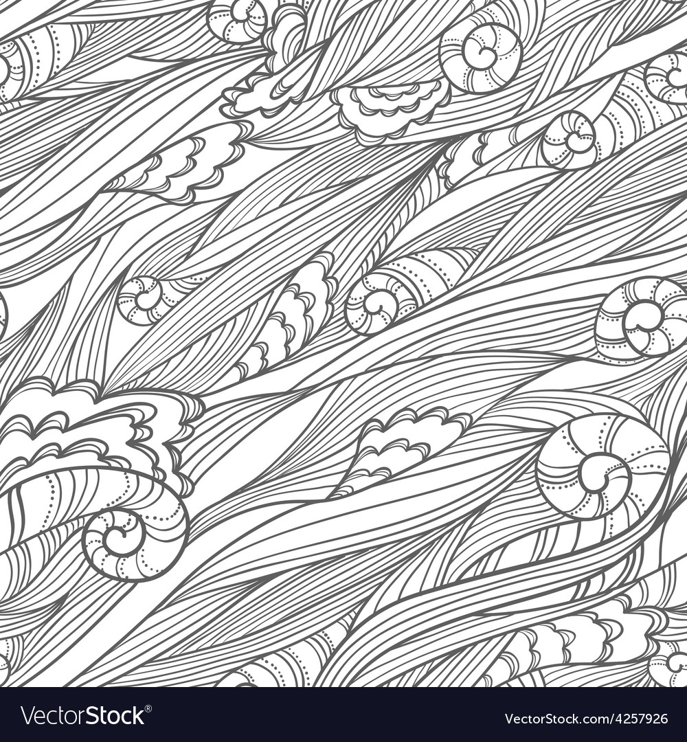 Waves doodle seamless Royalty Free Vector Image