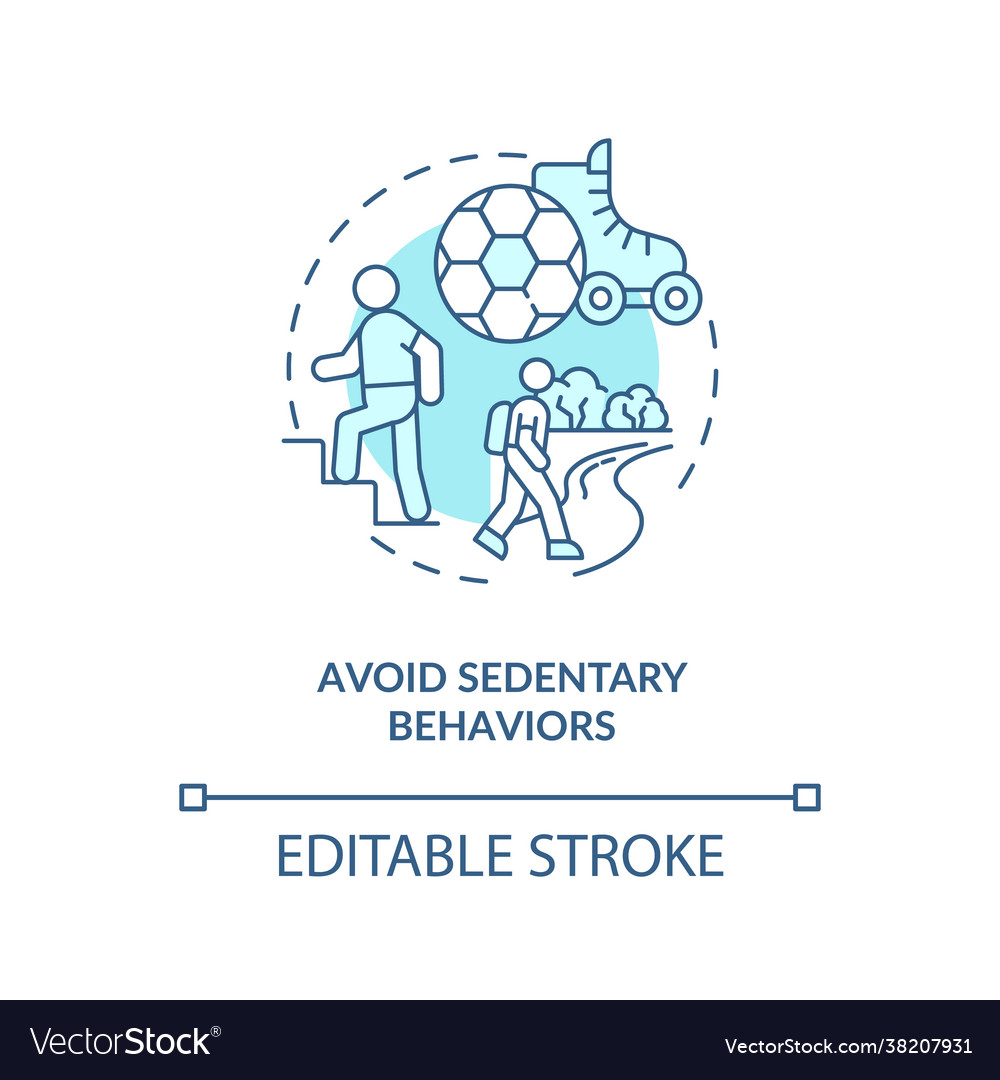 Avoid sedentary behaviors concept icon Royalty Free Vector
