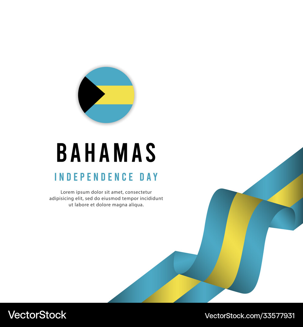 Bahamas independent day poster creative design Vector Image
